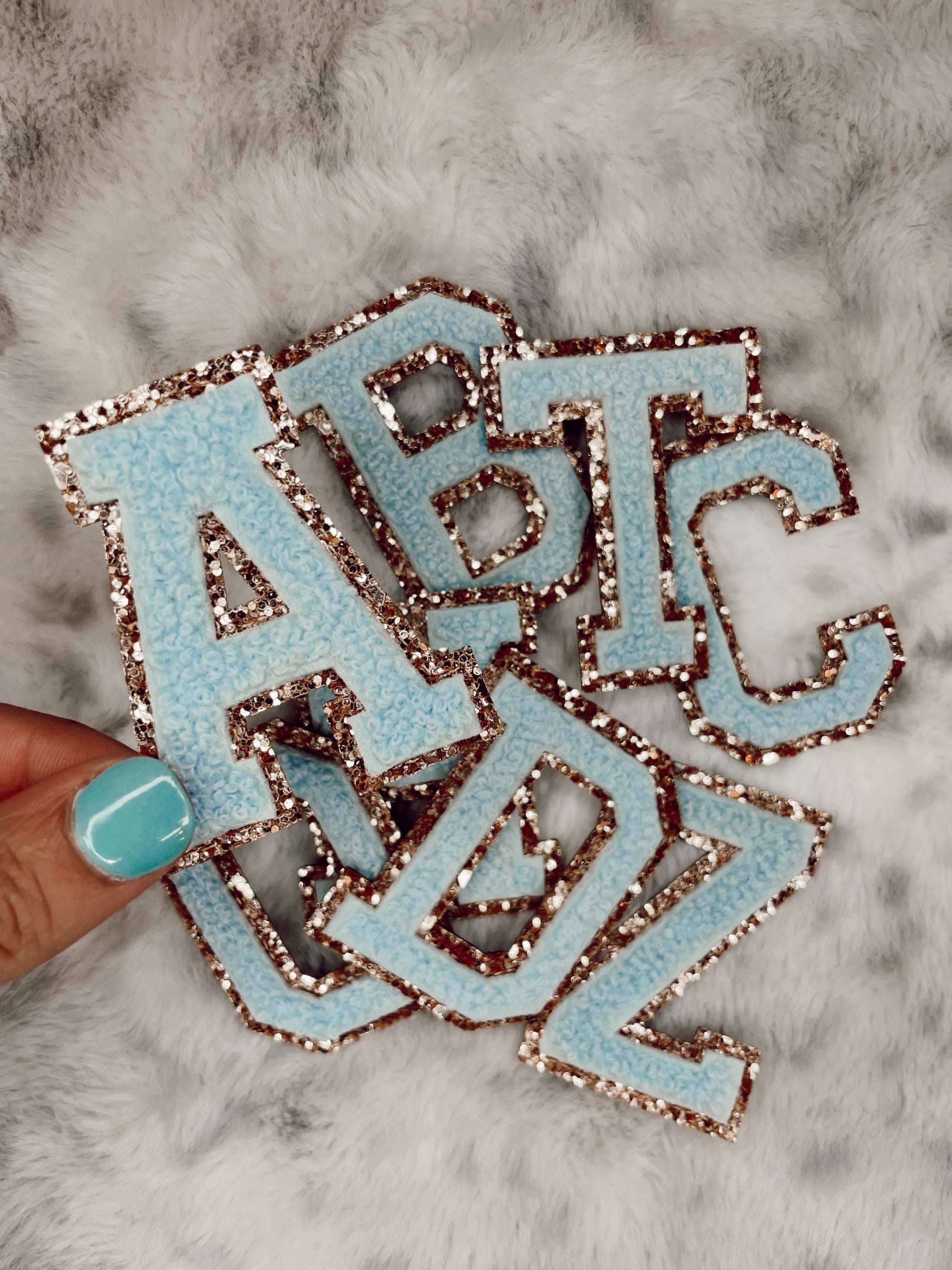 Baby Blue Varsity Patches – Southern Style